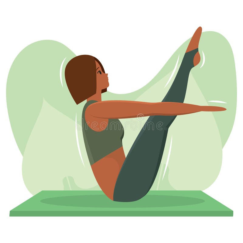 Boat Pose Abdominal Focus. Vector Stock Vector - Illustration of ...