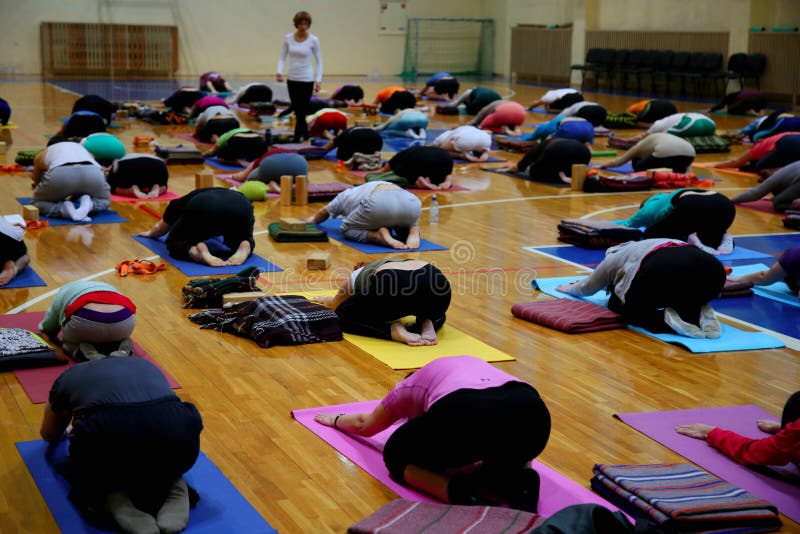 Yoga class editorial stock photo. Image of class, poses - 47954173