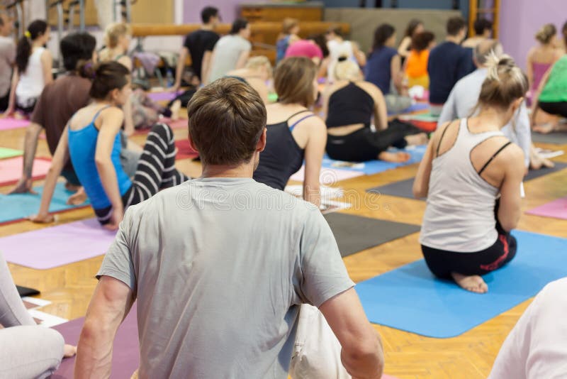 Yoga class editorial stock photo. Image of club, position - 50735053