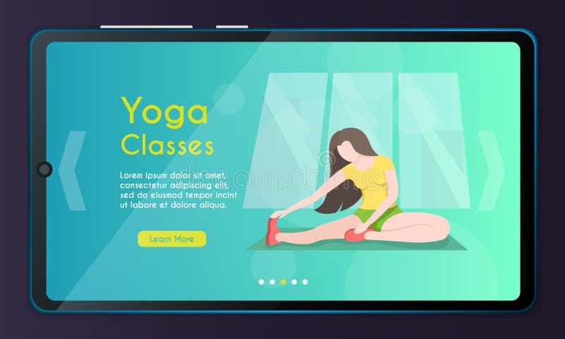 Yoga Classes. Female Character. Stock Vector - Illustration of fitness ...