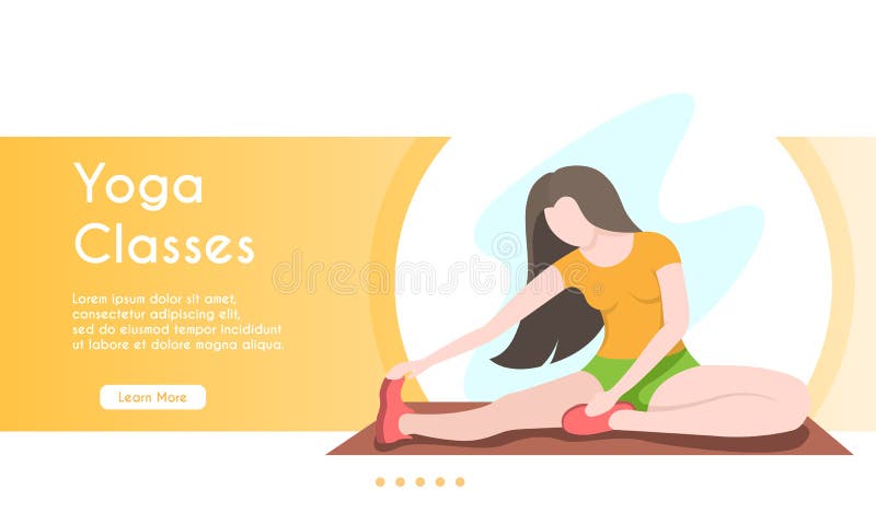 Yoga Classes. Female Character. Stock Vector - Illustration of health ...
