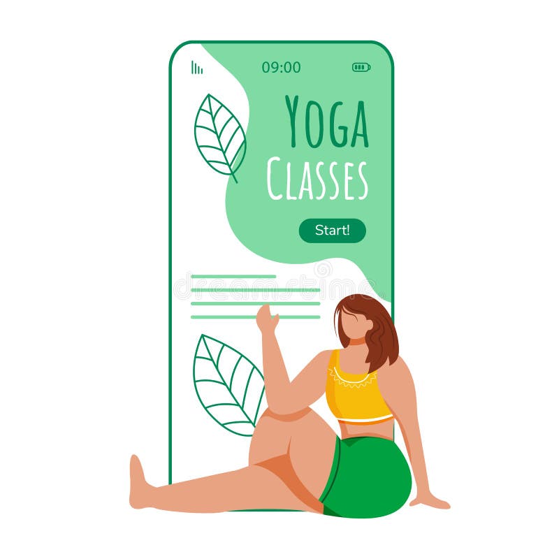Yoga Classes Smartphone Interface Vector Template Stock Vector ...