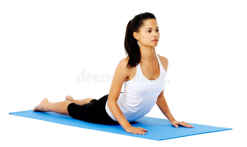 Yoga cobra pose stock photo. Image of mental, full, hispanic - 24331196