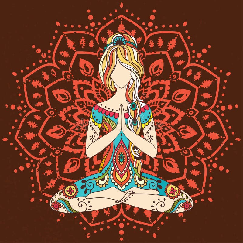 Yoga-10Color stock vector. Illustration of mandala, relaxation - 67009015