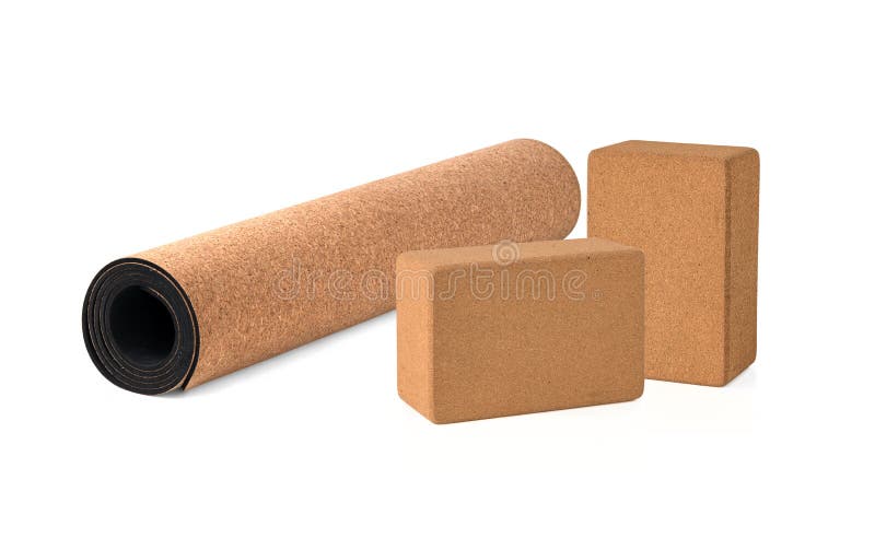 Cork Yoga Blocks Eco Friendly Isolated on White Background Stock Photo ...