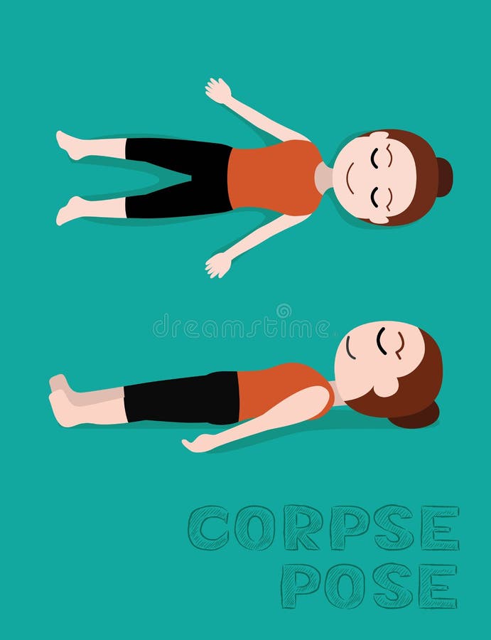Yoga Corpse Pose Cartoon Vector Illustration Stock Vector ...