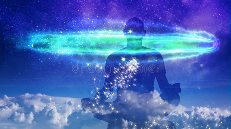 Yoga Cosmic Space Meditation Illustration Stock Photo - Image of ...