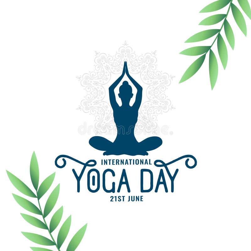2024 Yoga Day Event Poster with Green Natural Leaves Stock Vector ...