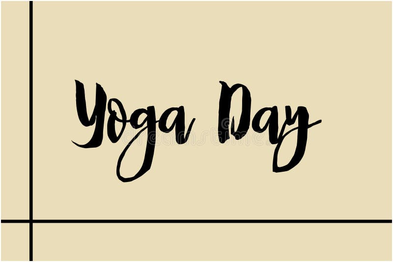 Yoga Day Stylish Bold Typography Text Lettering Quote Vector Design ...