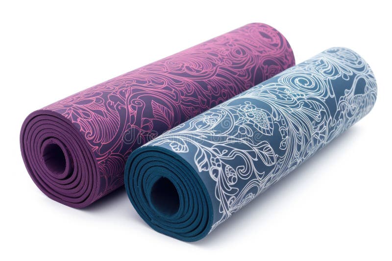 Yoga Duo: Dynamic Duo of Two Yoga Mats with Different Patterns Stock ...