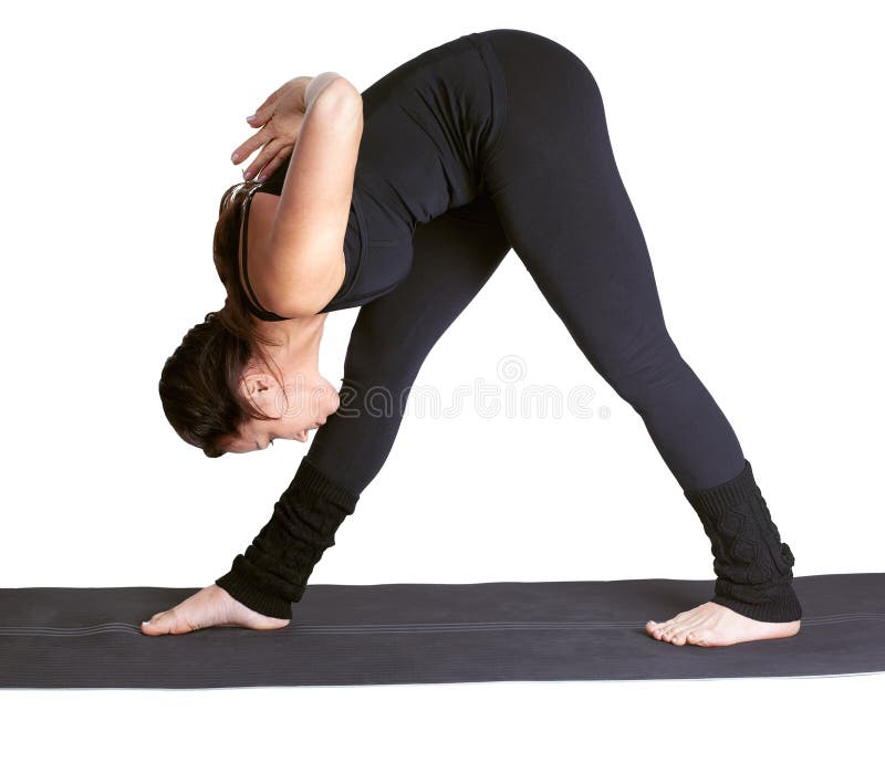 Yoga Excercising Parshvottanasana Stock Image - Image of caucasian ...