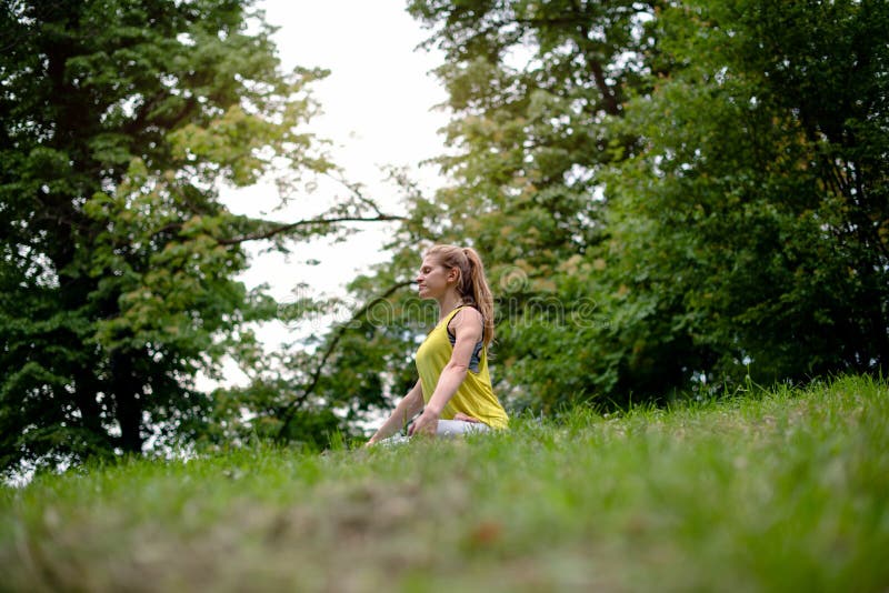 Position for good feeling stock photo. Image of flooring - 126798142