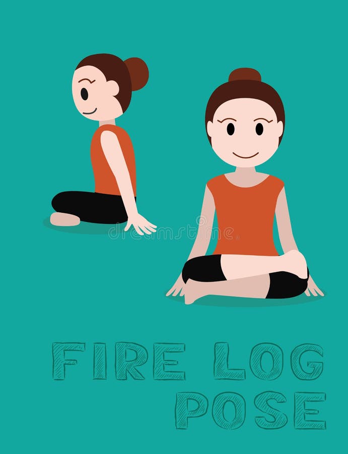 Yoga Fire Log Pose Cartoon Vector Illustration Stock Vector ...