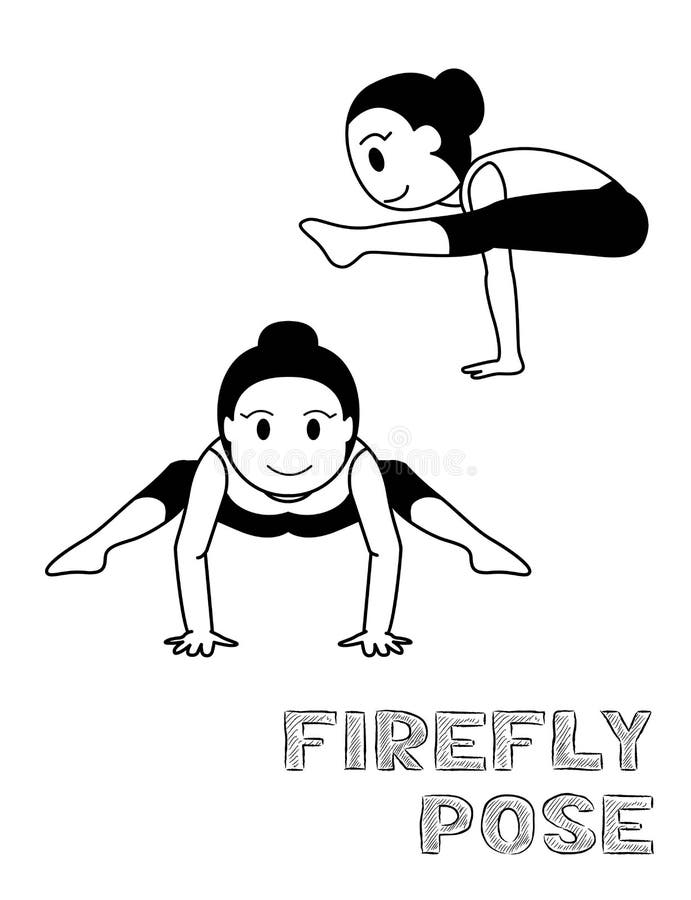Firefly Pose Yoga Manga Tutorial How Cartoon Vector Illustration Stock ...