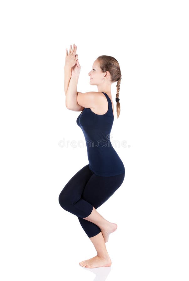 Yoga garudasana eagle pose stock photo. Image of healthy - 19123854