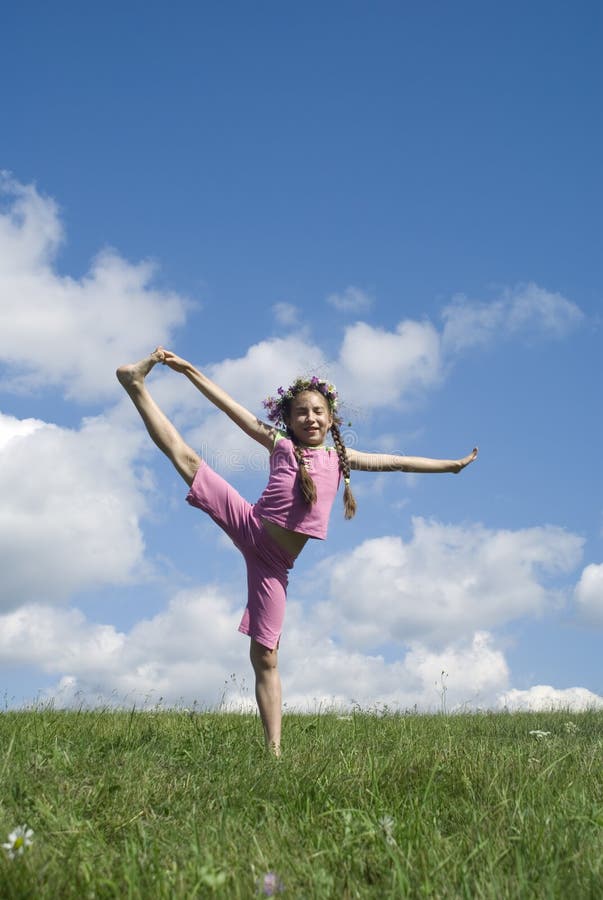 Yoga Girl stock photo. Image of green, happy, teen, face - 2987820