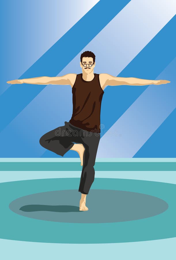 The Yoga Guru stock illustration. Illustration of pose - 14222682