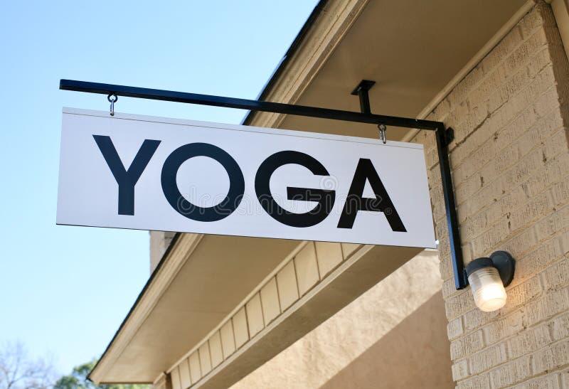 Yoga Gym Sign stock image. Image of facility, state, cross - 84760145
