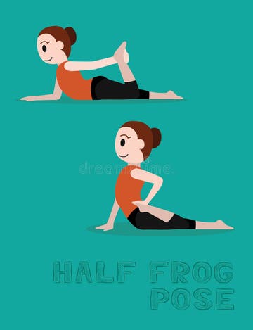 Yoga Half Frog Pose Cartoon Vector Illustration Stock Vector ...