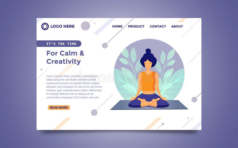 Yoga Landing Home Page Template. Stock Vector - Illustration of fresh ...
