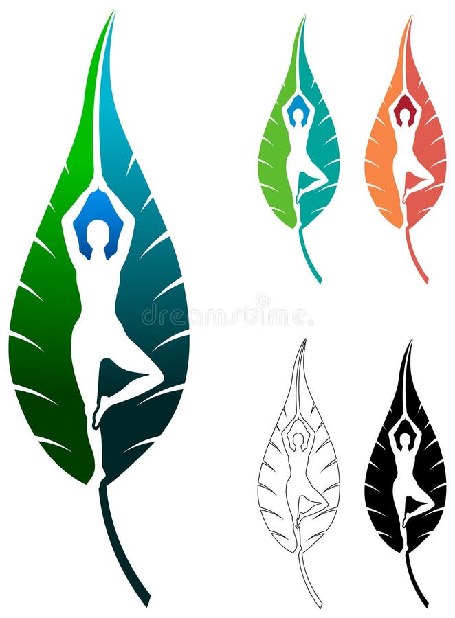 Yoga leaf stock vector. Illustration of logo, india, illustrated - 43080609