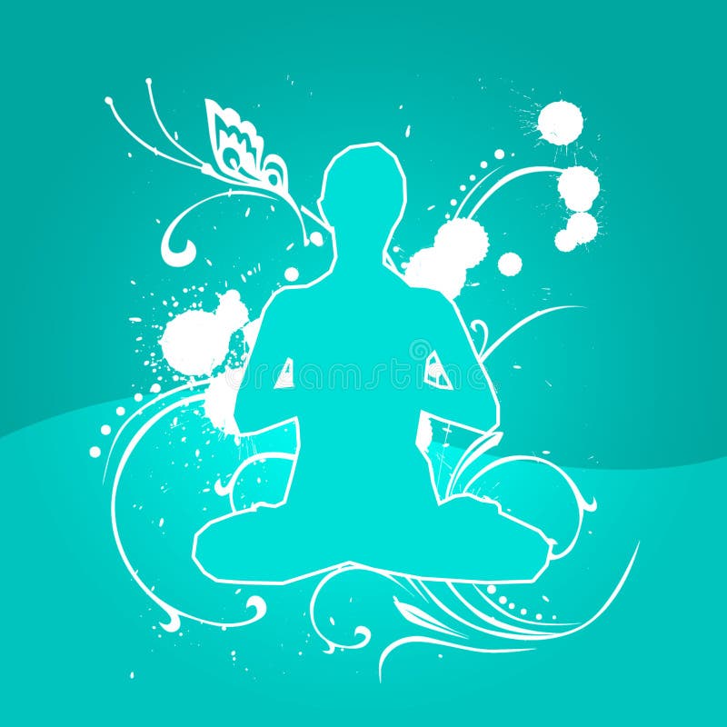 Sky-blue yoga background stock vector. Illustration of care - 13796924