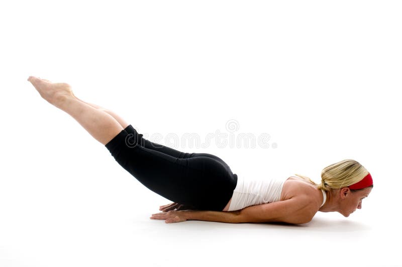 Yoga Locust Pose Fitness Trainer Stock Image - Image of stretch ...