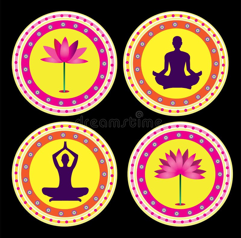 Yoga lotus posture stock vector. Illustration of lotus - 29683319
