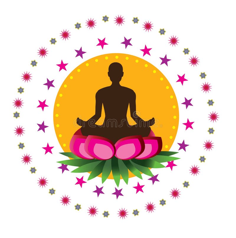Yoga lotus posture stock vector. Illustration of lotus - 29683319