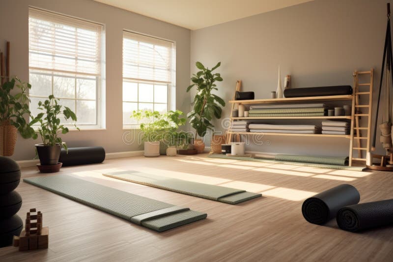 Yoga Mat, Blocks, and Strap Neatly Arranged in a Serene Home Space ...