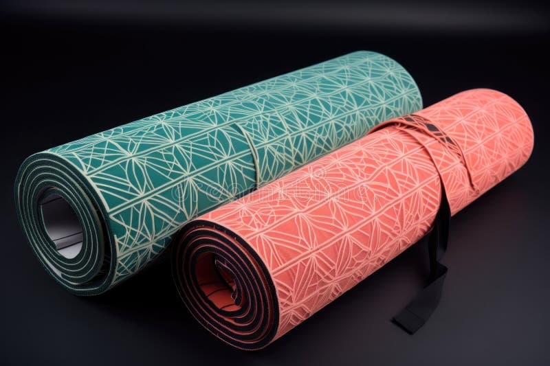 Yoga Mat with Geometric Patterns and Colors Stock Illustration ...