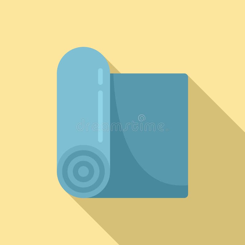 Yoga mat icon, flat style stock vector. Illustration of practice ...