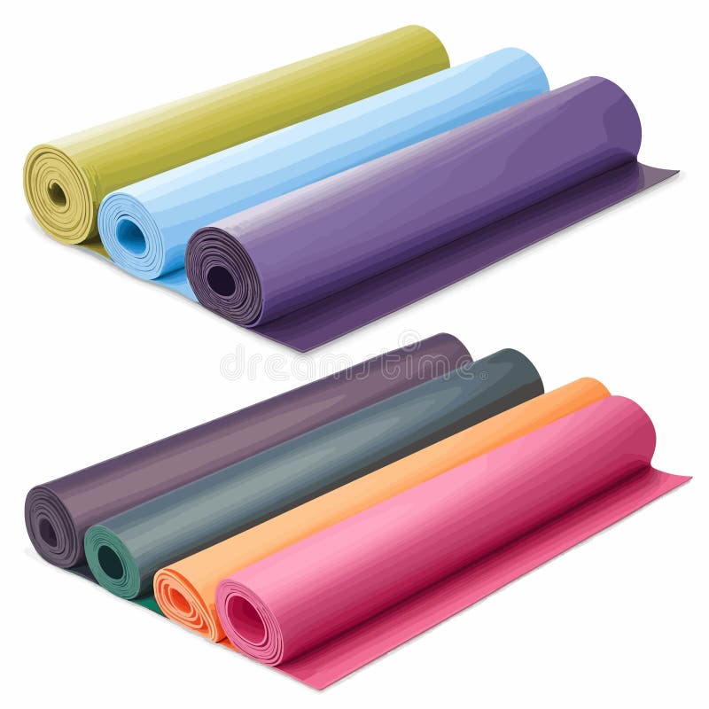 Yoga Mats Set Vector Illustration Isolated on White Illustration Stock ...