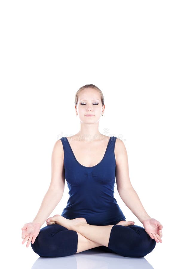 Yoga meditation in lotus stock photo. Image of female - 21637566