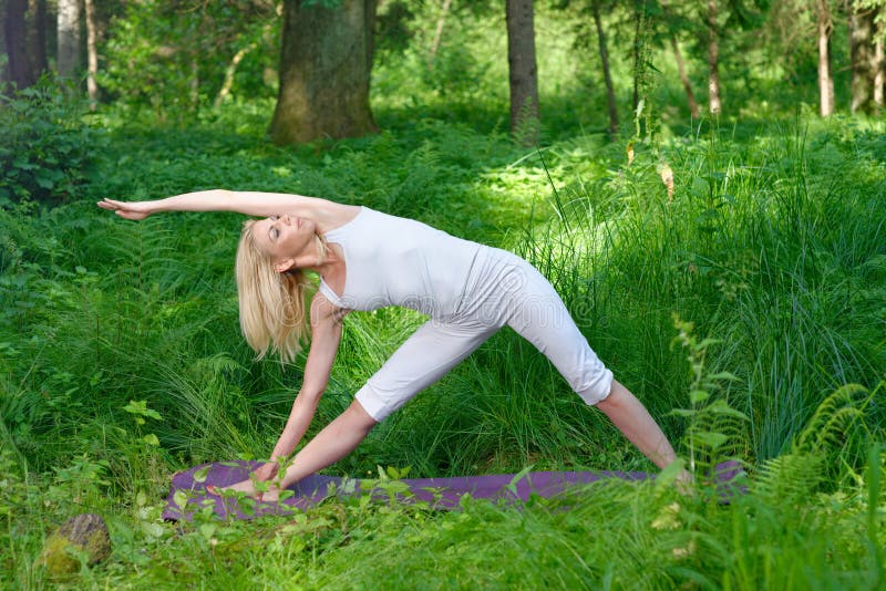 Yoga in nature stock image. Image of balance, fresh, hands - 33168109