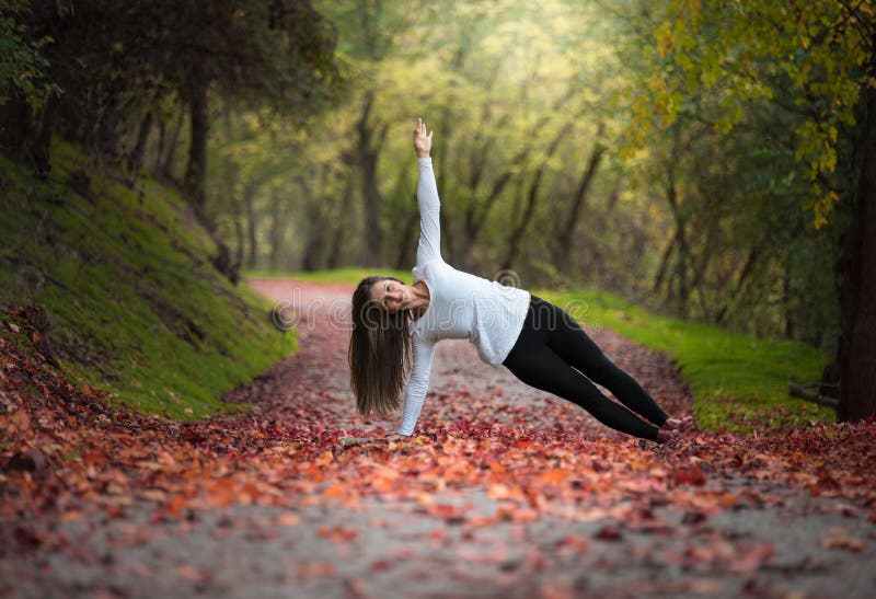 Yoga in nature stock image. Image of contemplation, autumn - 103102141