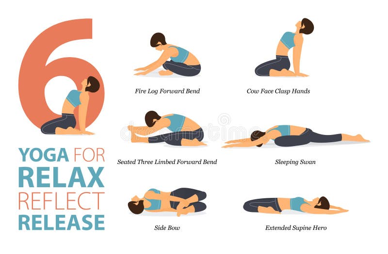 6 Yoga Poses or Asana Posture for Workout in Relax Reflect Release ...
