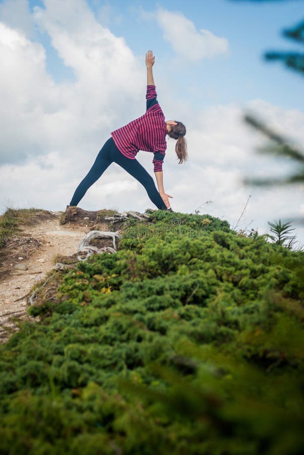 Yoga outdoors stock photo. Image of relax, landscape - 64209884