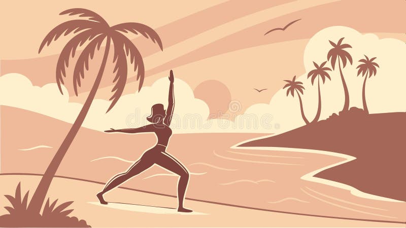 Yoga Pose on Beach Sunset, Peaceful Yoga, Beach Relaxation, Mindfulness ...