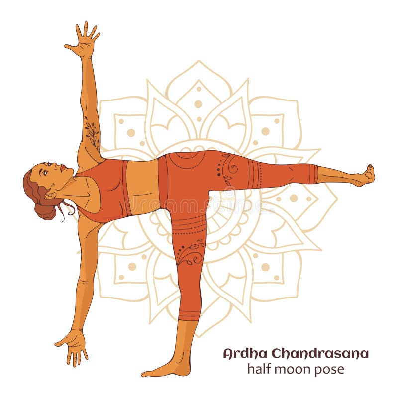 Yoga Pose Beautiful Woman Illustration in Vector Stock Vector ...