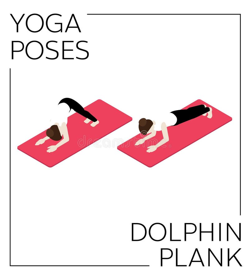 Yoga Pose Dolphin Plank Isometric Vector Set Stock Vector ...