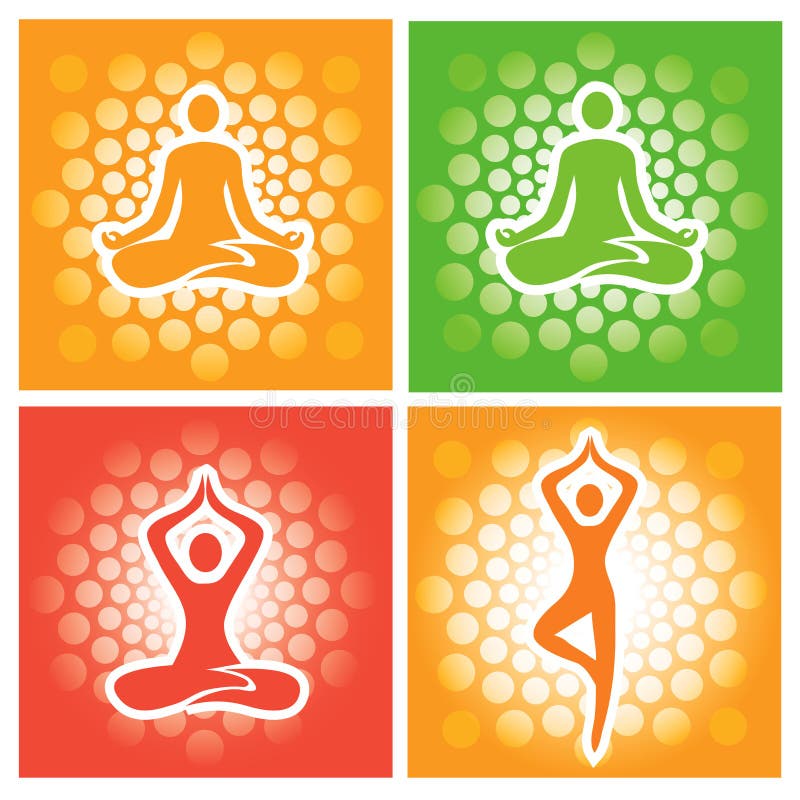 Abstract yoga symbols stock vector. Illustration of body - 44247998