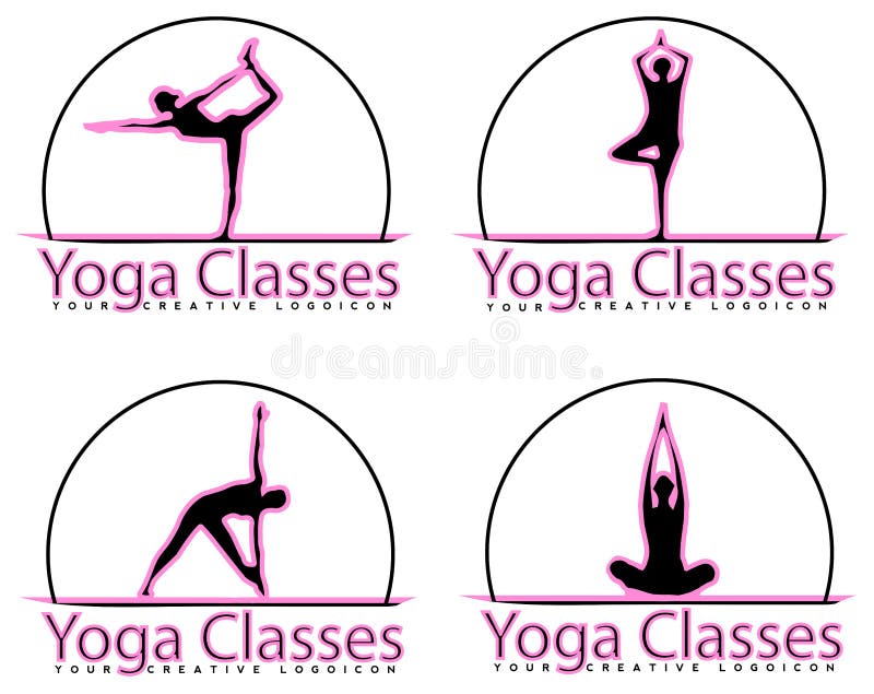 Yoga pose logo stock illustration. Illustration of classes - 43598273