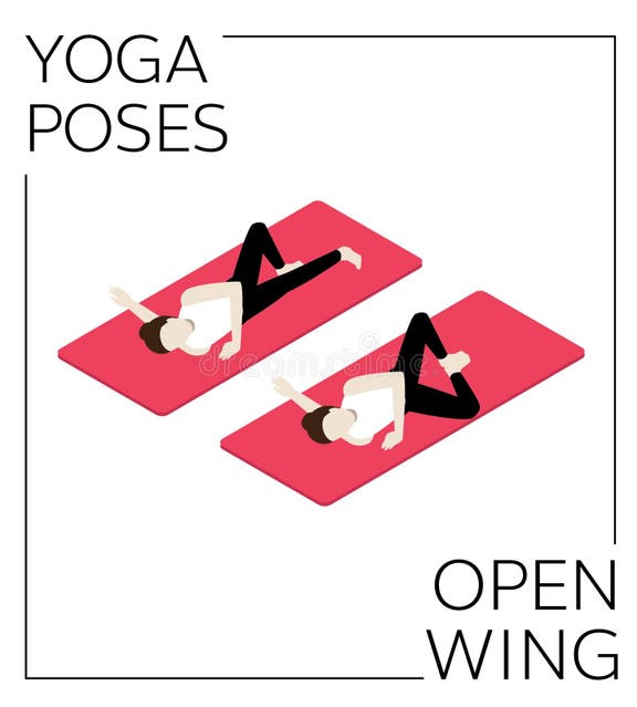 Yoga Pose Open Wing Isometric Vector Set Stock Vector - Illustration of ...