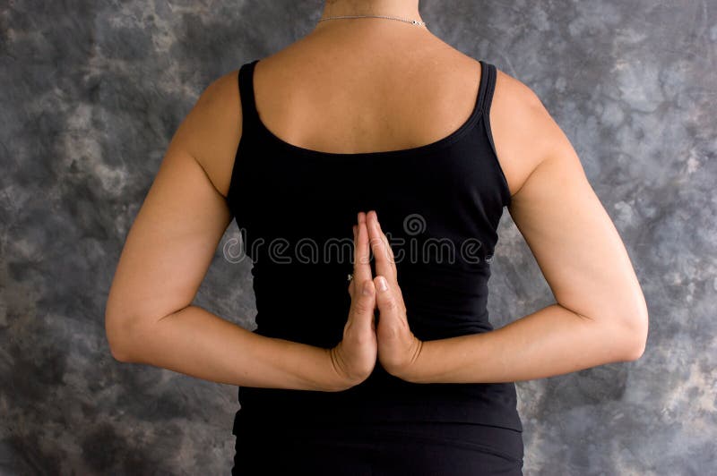 Yoga Pose Reverse Prayer Asana Stock Photo - Image of standing, studio ...