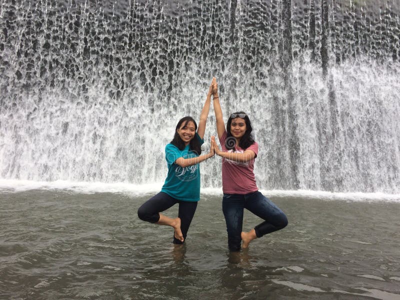 Yoga pose in the river editorial photo. Image of river - 128392276