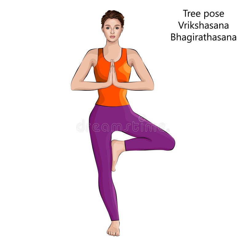 Vrikshasana Tree Stock Illustrations – 321 Vrikshasana Tree Stock ...