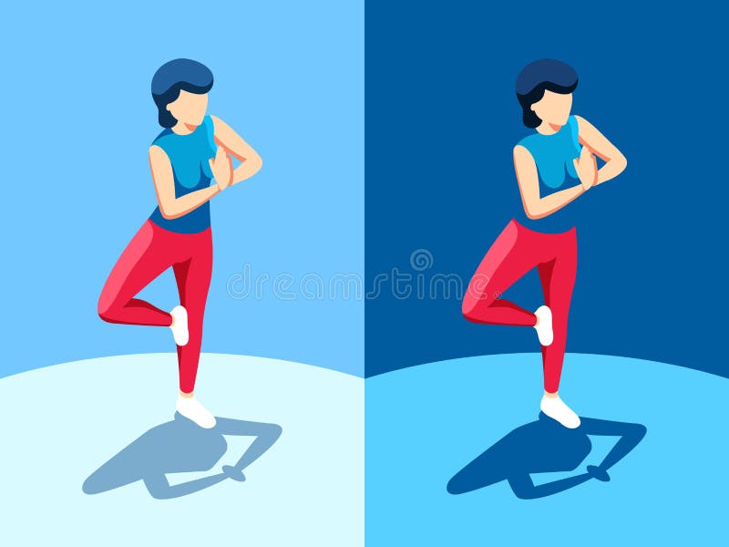 Girl Stretching Standing One Leg Stock Illustrations 48 Girl