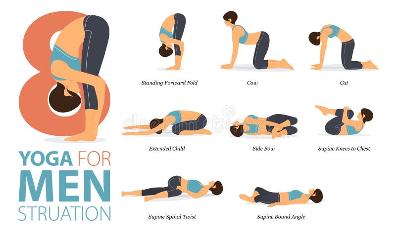 8 Yoga Poses Or Asana Posture For Workout In Menstruation Concept
