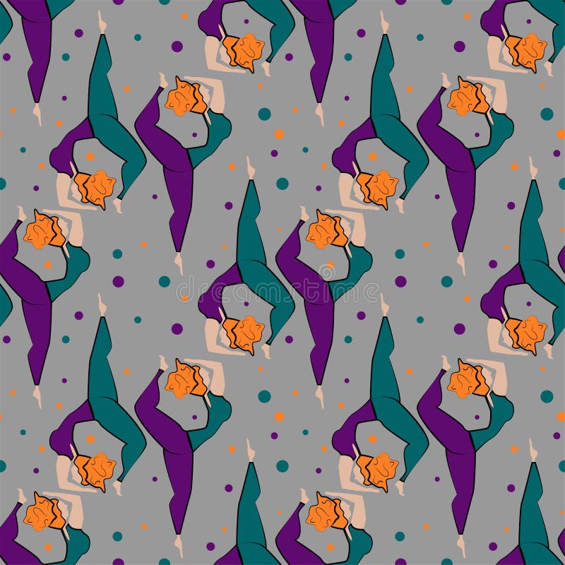 Yoga Poses Color Pattern for Website or Design Stock Vector ...